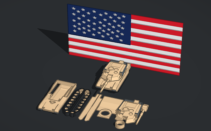 3D design M1A1 Abrams MBT - Tinkercad