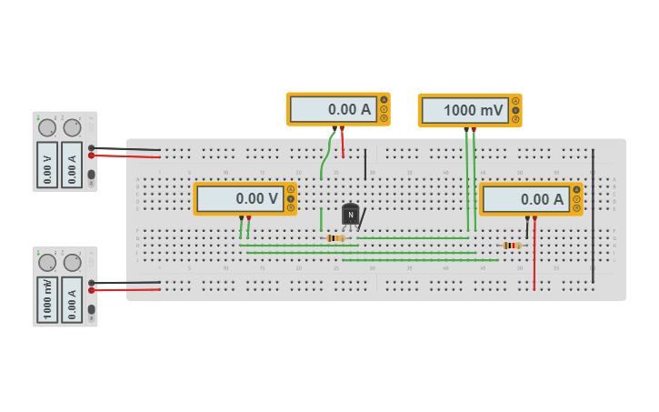 Circuit design transistor characteristics - Tinkercad