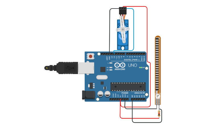 Circuit design Flex Sensor - Tinkercad