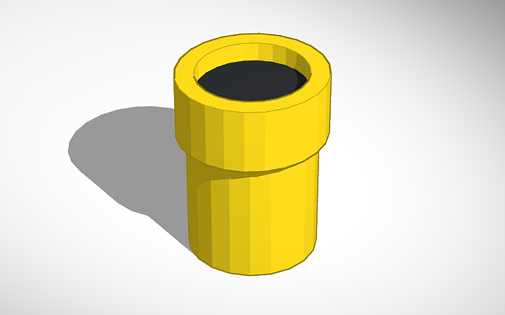 3D design Yellow Mario pipe | Tinkercad