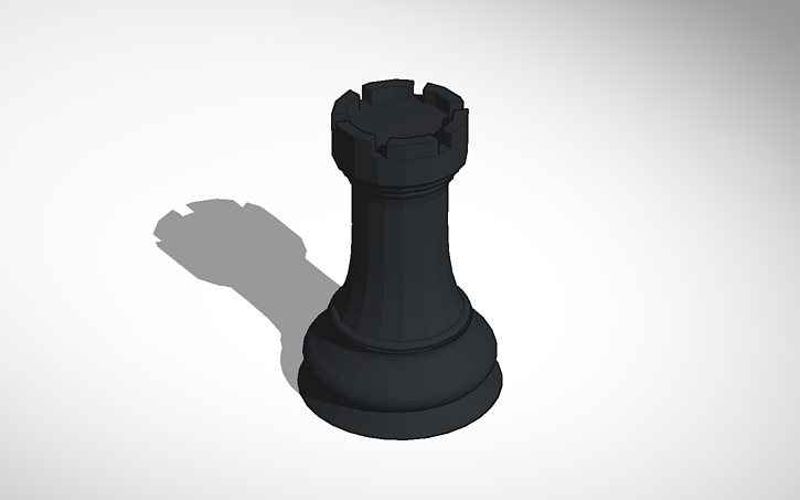 3D design chess piece 2 rook - Tinkercad