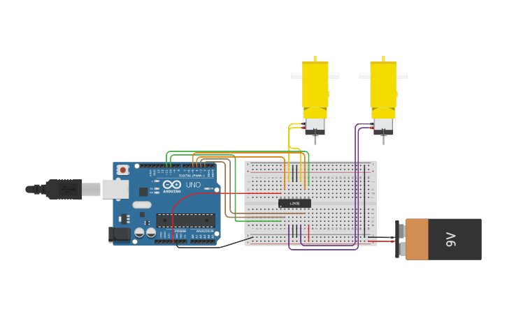 Circuit Design Prática 7 Duplo Motor Com Função Tinkercad