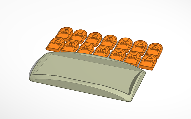 3D design Rip Markers (14) & Tray - Tinkercad