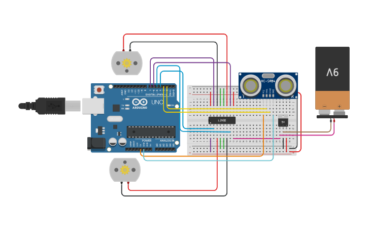 Circuit design ROBOT MURCIELAGO | Tinkercad