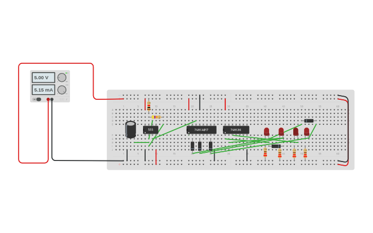 Circuit design PROJECT LED | Tinkercad