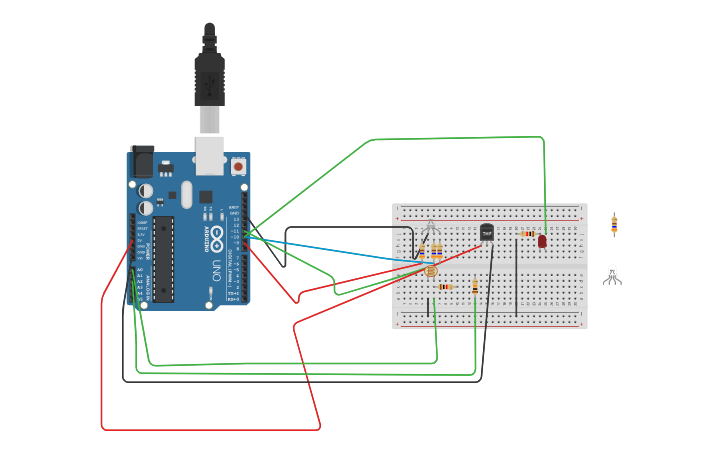 Circuit Design 6Индикатор температуры Tinkercad