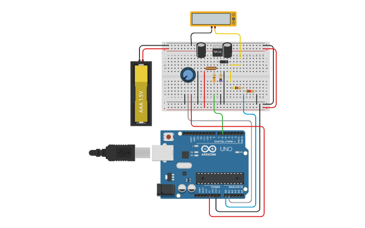 Circuit design Conversor de Corrente Contínua Boost - Tinkercad