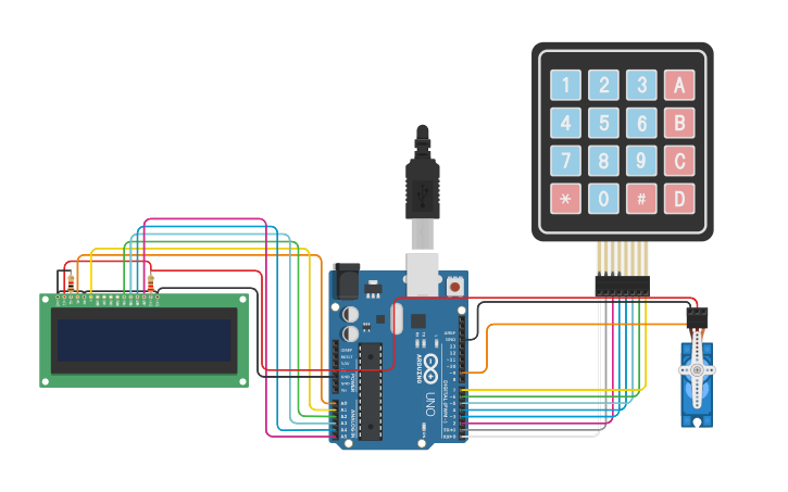 Circuit Design Password Based Door Lock Tinkercad