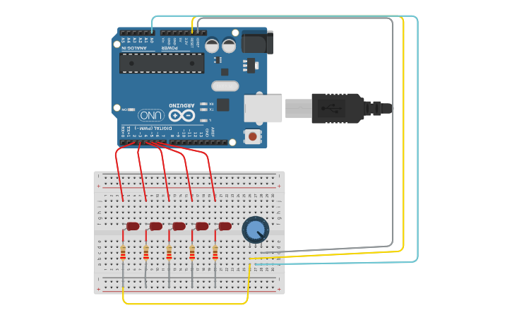 Circuit design Potenciometro - Tinkercad