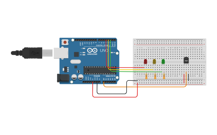 Circuit Design Sensor De Temperatura Tinkercad