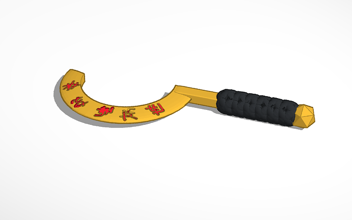 3D design curved blade - Tinkercad
