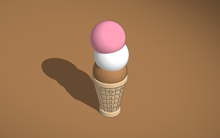 3D design Ice Cream Cone - Tinkercad