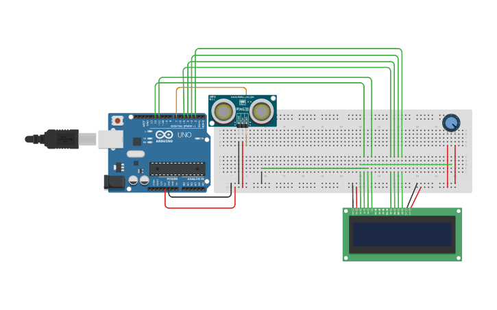 Circuit Design Hc Sr04 Ile Mesafe Kontrolü Tinkercad