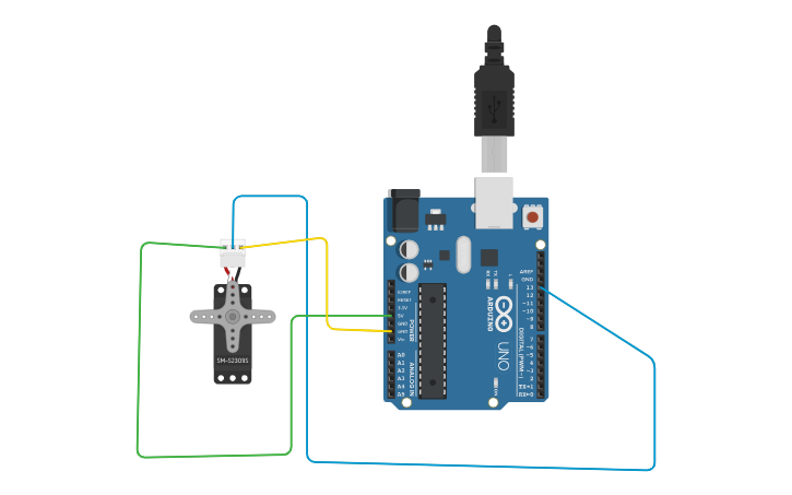 Circuit design Servo Motor Clock - Tinkercad