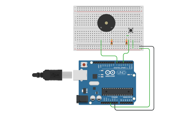 Circuit design exercise, sound - Tinkercad
