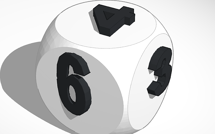 3D design Number Dice - Tinkercad