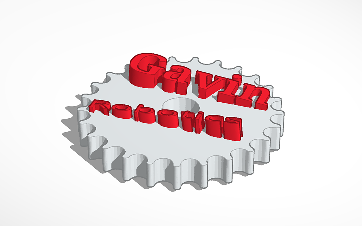3D design xyb6789hju1! (Gavin's Name Tag) - Tinkercad