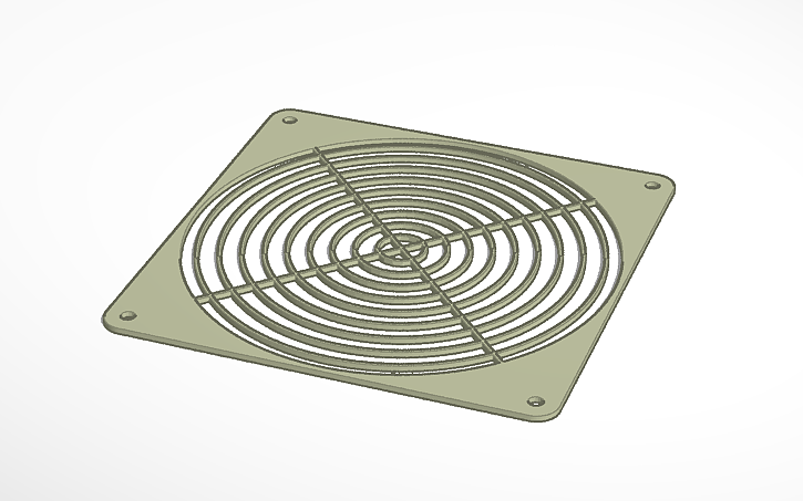 3D design 140mm fan grill - Tinkercad