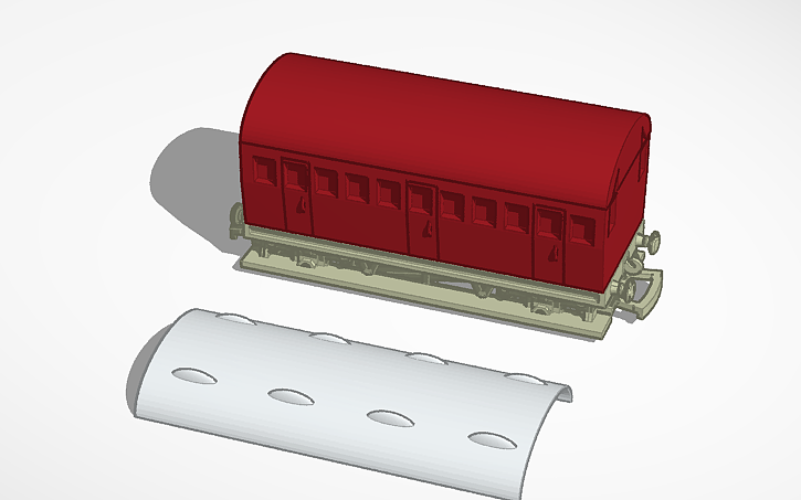 3D design HO/OO scale branchline coach - Tinkercad