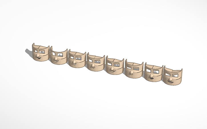 3D design Ten Cents (Tugs) Faces - Tinkercad