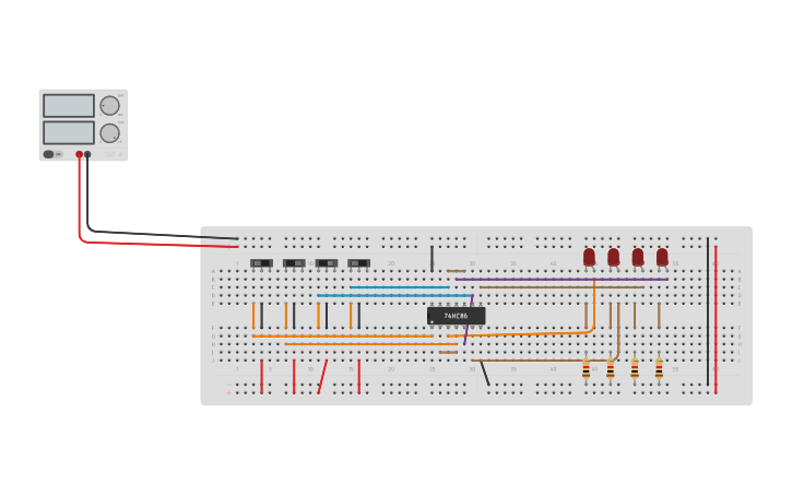 Circuit Design Binary To Gray Tinkercad