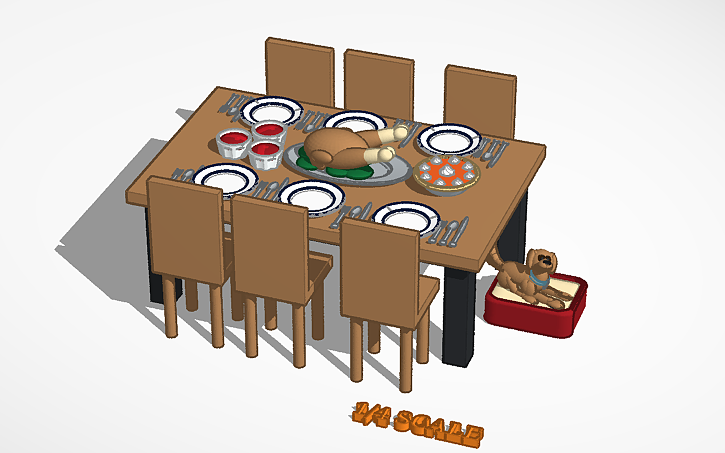 3D design Thanksgiving dinner - Tinkercad