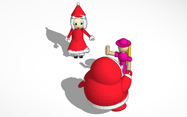 3D design Santa Claus caught dating another women | Tinkercad