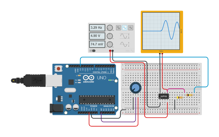 Circuit design EMG Calibration:(Dina Hussam) - Tinkercad