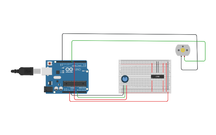 Circuit design smart irrigation system - Tinkercad