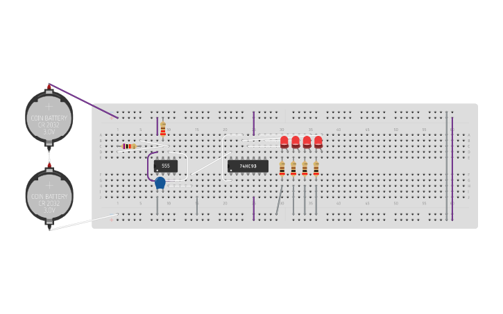 Circuit design 7493 JJ - Tinkercad