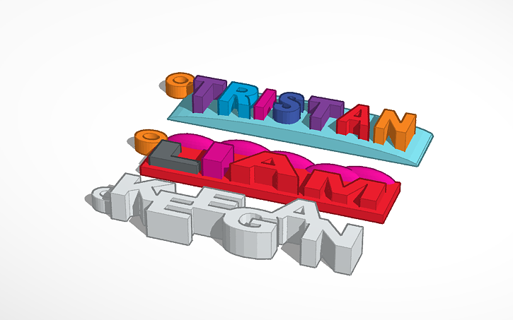3D design NAMES - Tinkercad