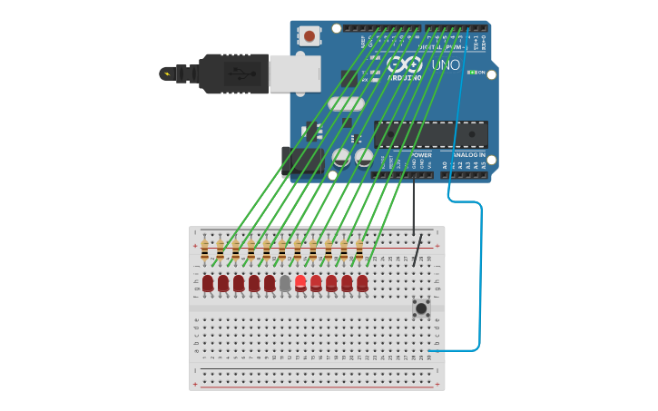 Circuit design ROLETA DE LEDS - Tinkercad