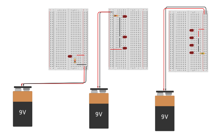 Circuit design Circuito en serie y paralelo - Tinkercad