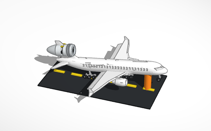 3D design Airplane Landing On Runway - Tinkercad