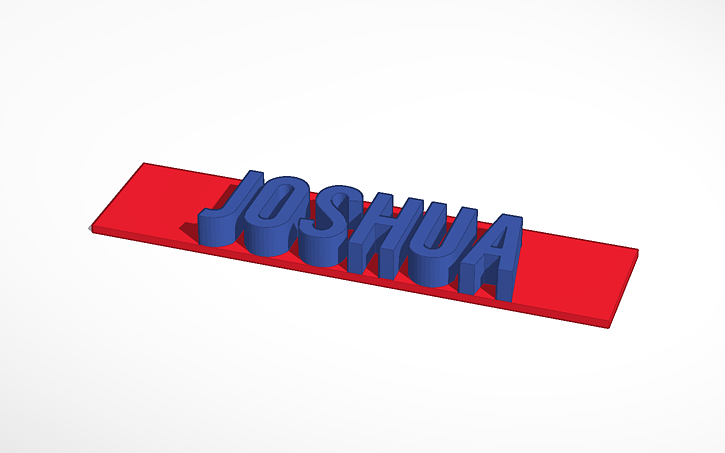 3D design Joshua name tag | Tinkercad