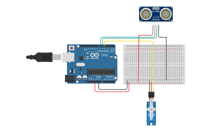 Circuit design Smart Hand Sanitizer using TinkerCAD - Tinkercad