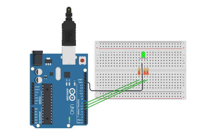 Circuit design RGB | Tinkercad