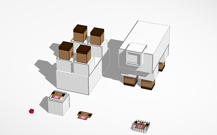 3D design Minecraft sheep - Tinkercad