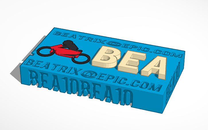 3D design name plate - Tinkercad