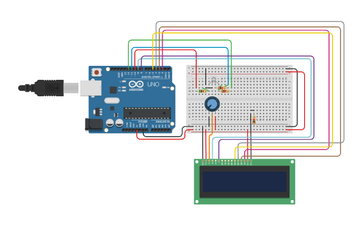 Circuit design Encender LED RGB | Tinkercad