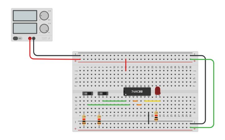 Circuit design AND Gate Using NAND Gate | Tinkercad