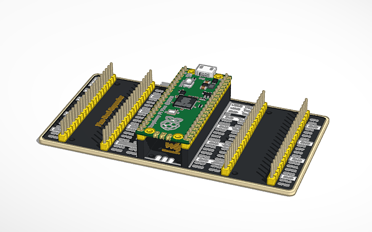 3D design Dual GPIO Expander for Raspberry Pi Pico - Tinkercad