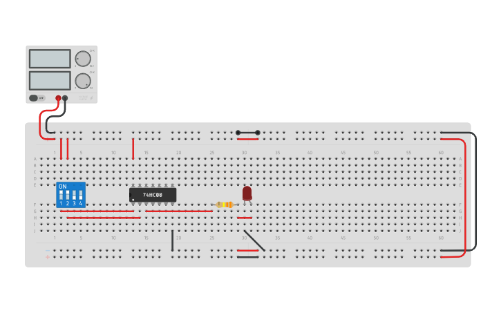 Circuit design NAND - Tinkercad