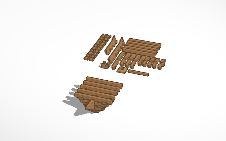 3D design Dougong Template - Tinkercad