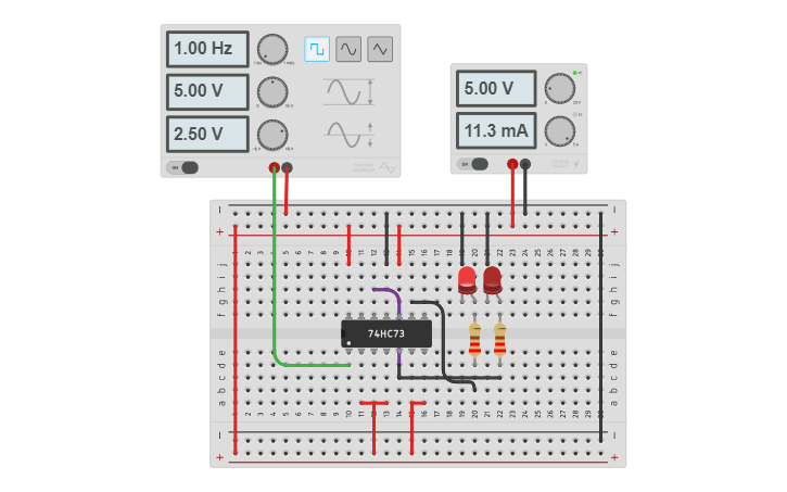 Circuit Design Mod 4 Asynchronous Tinkercad