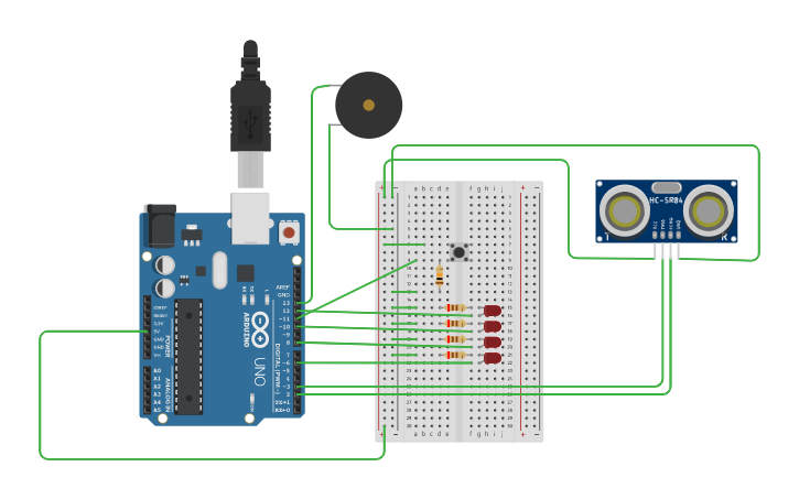 Circuit design Proximity sensor - Tinkercad
