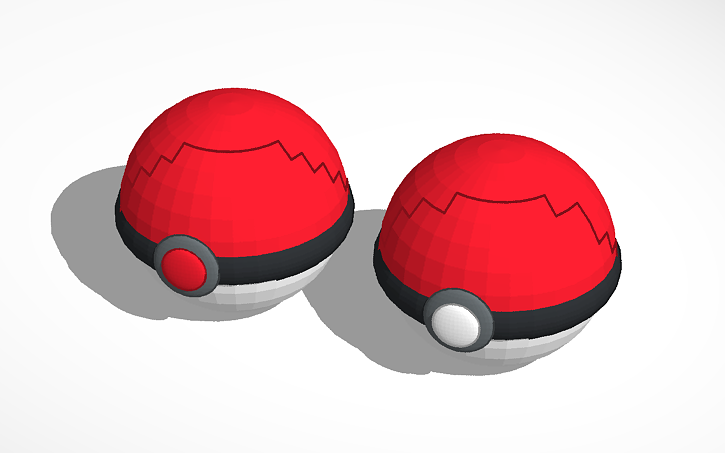 3D design poke ball | Tinkercad