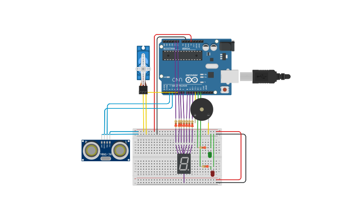 Circuit design manar , nada and yara microcontrollers project - Tinkercad