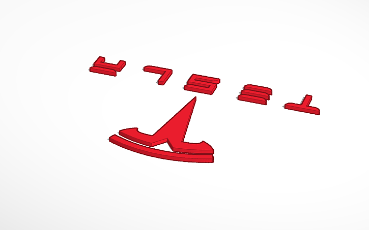 3D design Tesla Logo - Tinkercad