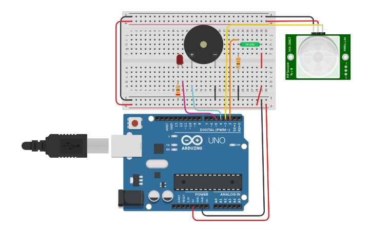 Circuit design Ejercicio 1: Sistema de Alarma de Seguridad con Arduino ...